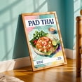Thailand Pad Thai Food Poster Vintage Kitchen Wall Art Print, cat ...