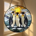 Antarctic Penguin Family Stained Glass Suncatcher Window Panel, Gentle ...