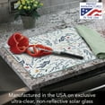 CounterArt Kitchen Tempered Glass Cutting Board, Floral Sketch Design ...