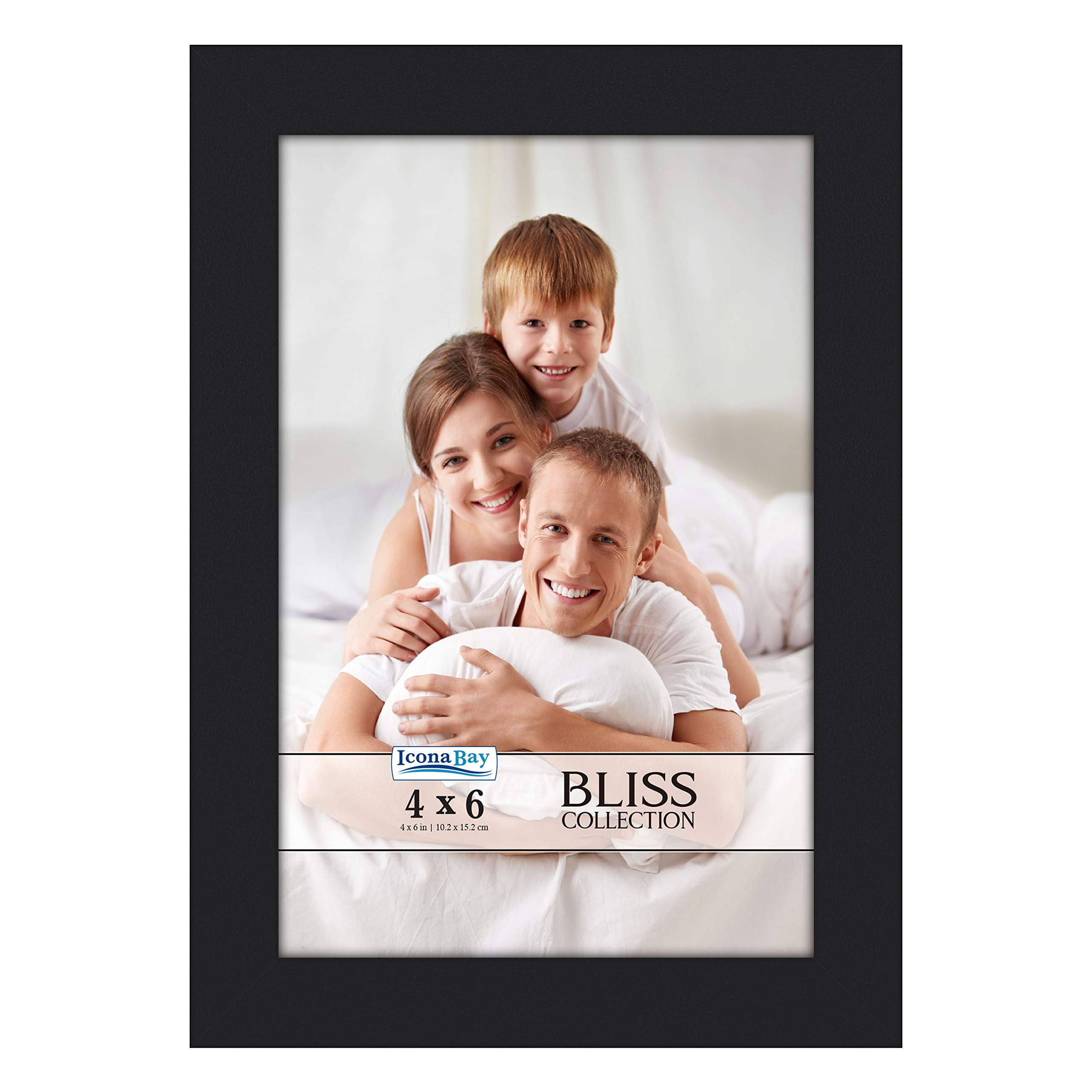 Icona Bay 4x6 Black Picture Frame, 1 Pack, Bliss Tabletop Frames ...