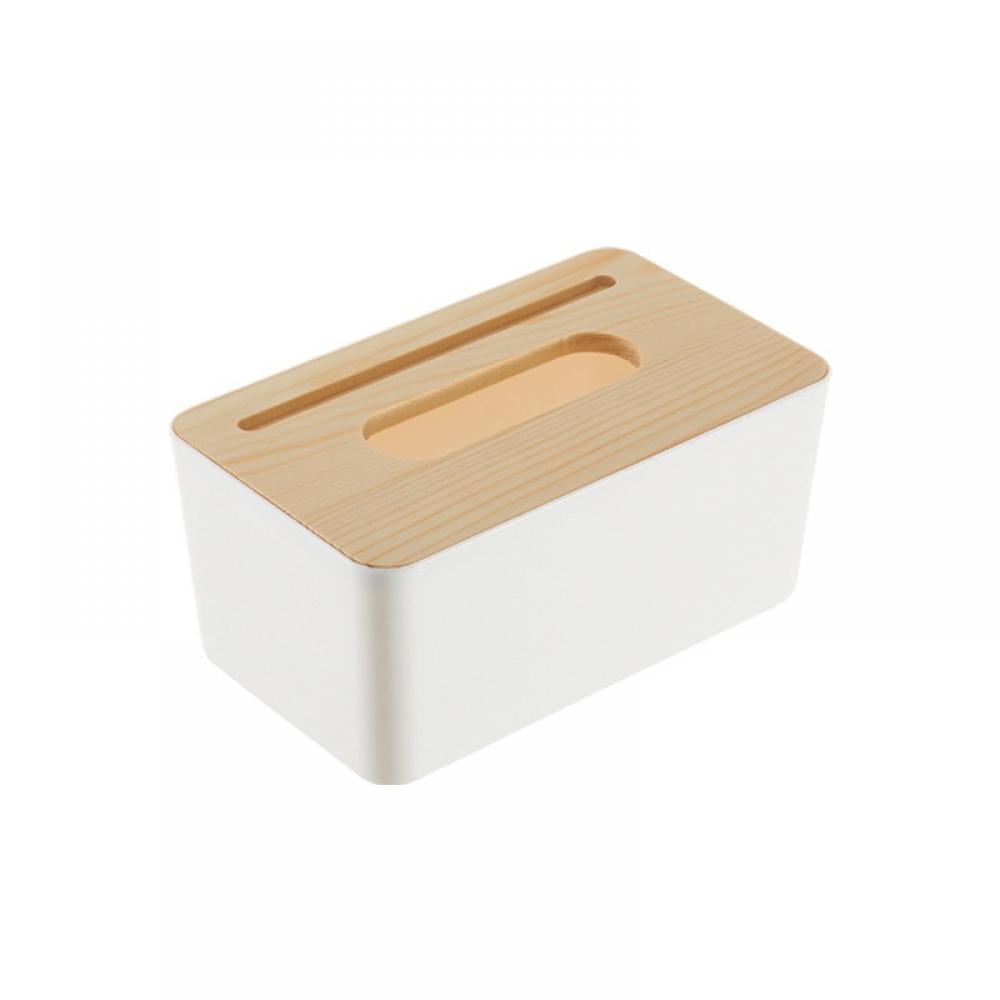 Square Tissue Box Cover Holder, Rectangular Round Facial Tissue ...