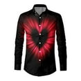 BlankRift Men Dress Shirts Valentines Shirt Lapel Letter Love Heart ...