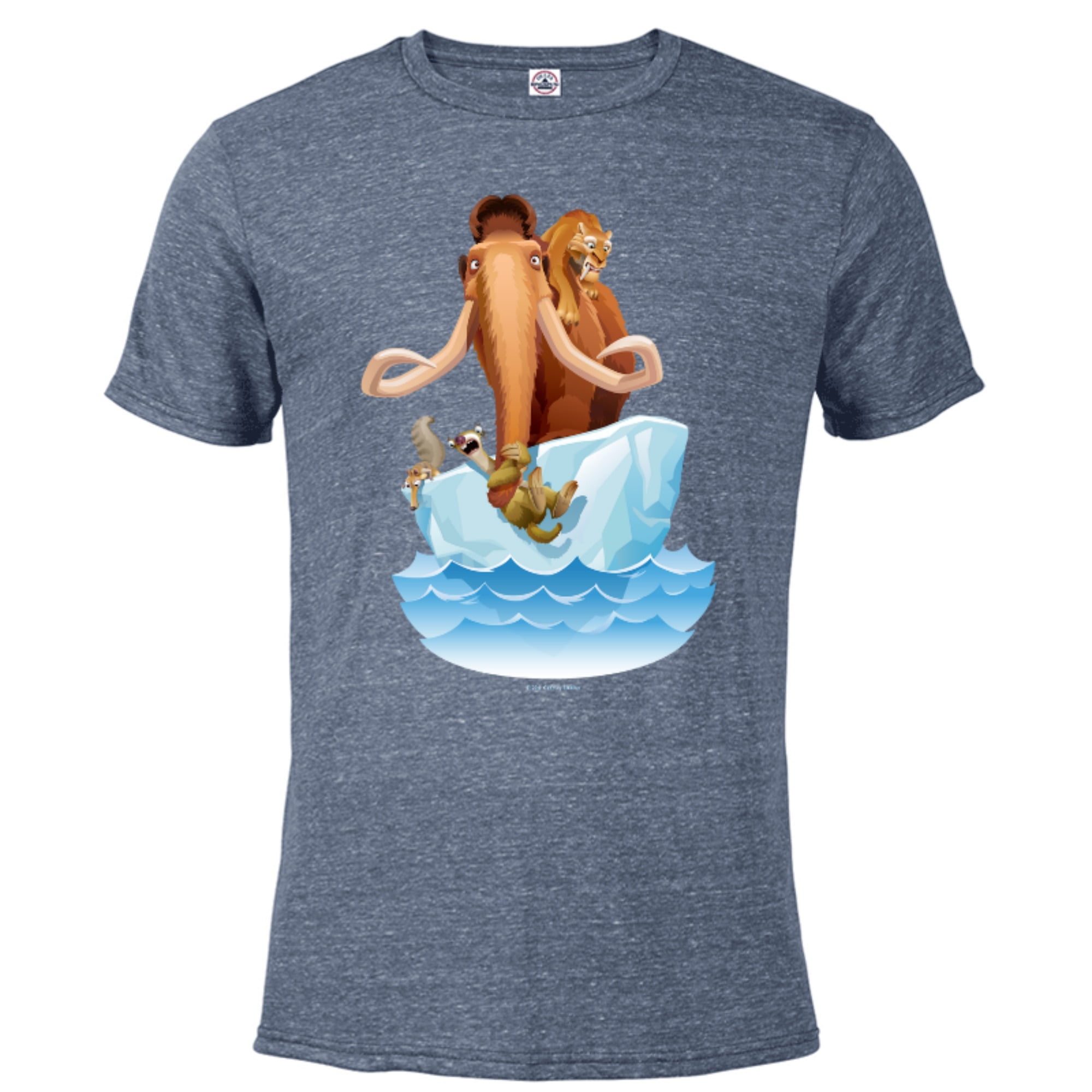Ice Age Manfred Diego Sid and Scrat on Iceberg - Short Sleeve Blended T ...
