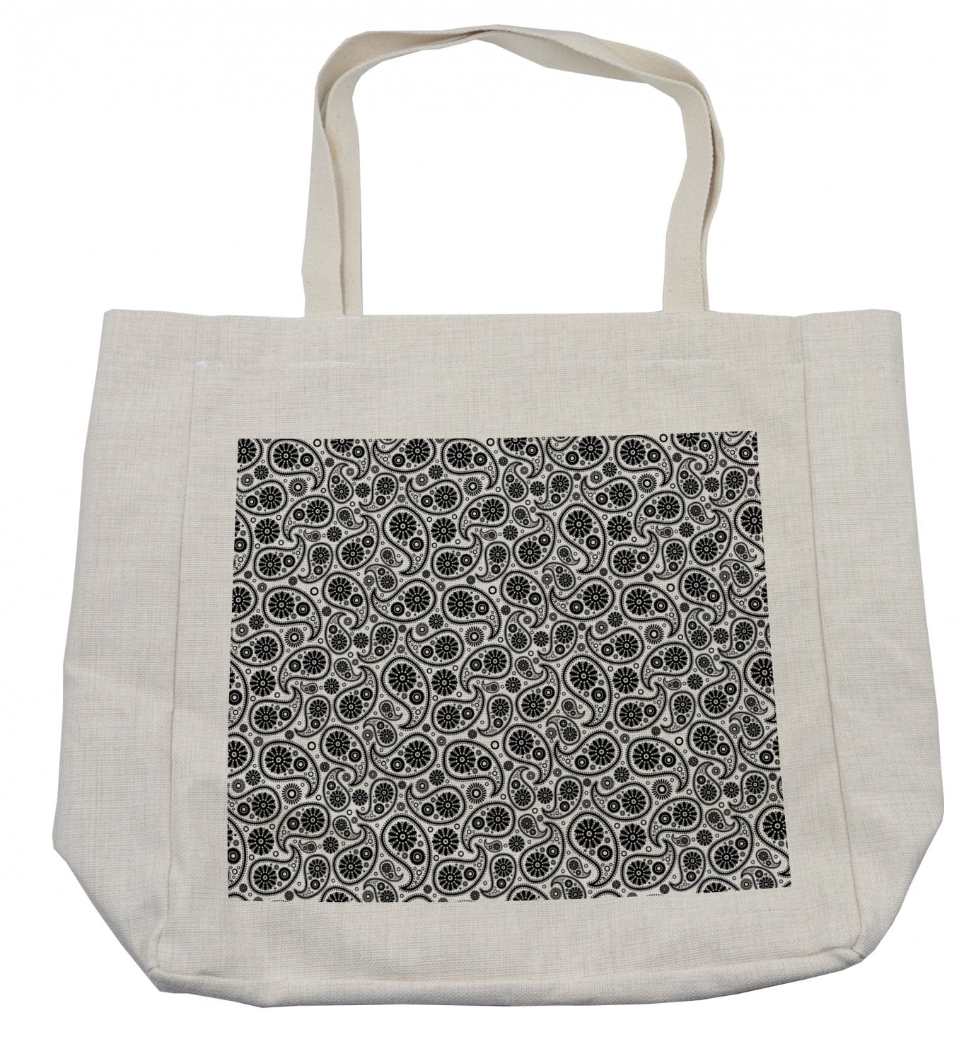 Paisley Shopping Bag, Sixties Themed Design with Floral Geometrical ...