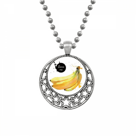 Banana Watercolor Fruit Tasty Health Necklaces Pendant Retro Moon Stars ...