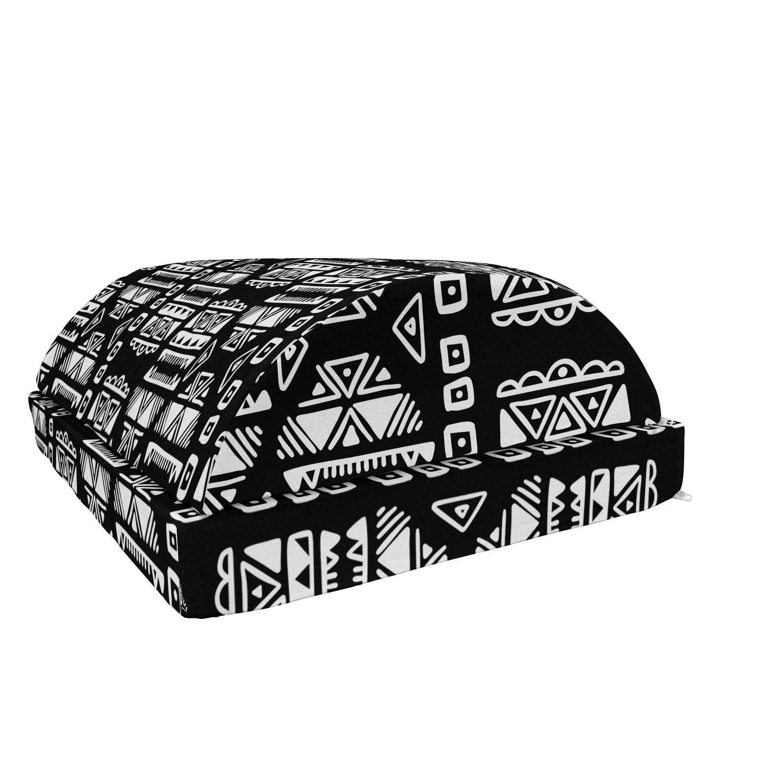 Aztec Foot Rest, Doodle Illustration of Traditional Triangles Squares ...