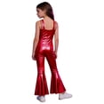 Aislor Girls Sleeveless Metallic Flared Pants Dance Jumpsuit 70s Party ...