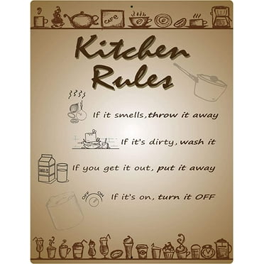 Kitchen Rules Distressed 24 x 14 Wood Pallet Wall Art Sign Plaque ...
