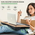 Coliware 21.6 inch Wood Grain Lap Desk with Computer Tray, Dual Cushion ...