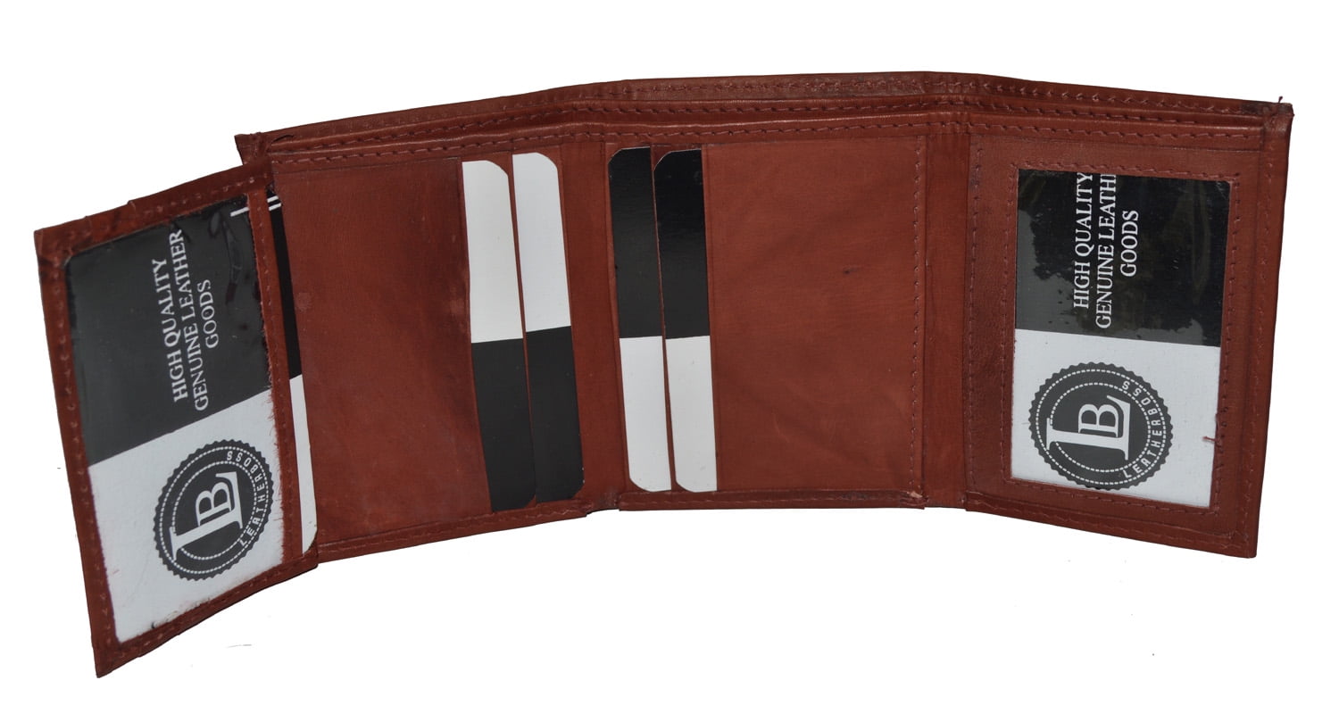 Mens Trifold wallet with an extra flap on the side by Leatherboss ...