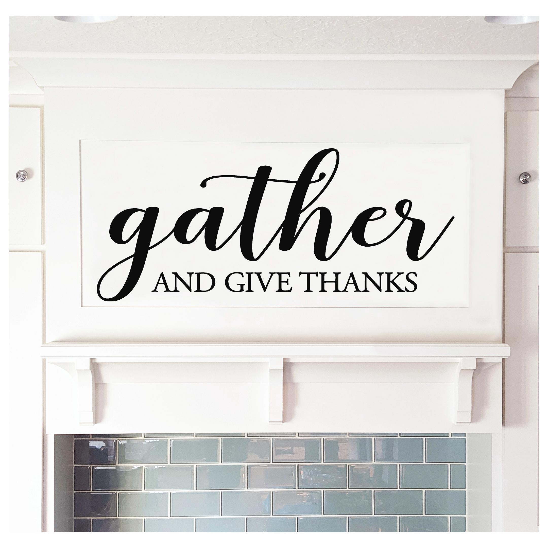 Gather and Give Thanks Autumn Thanksgiving Fall Decals and Decor Vinyl ...