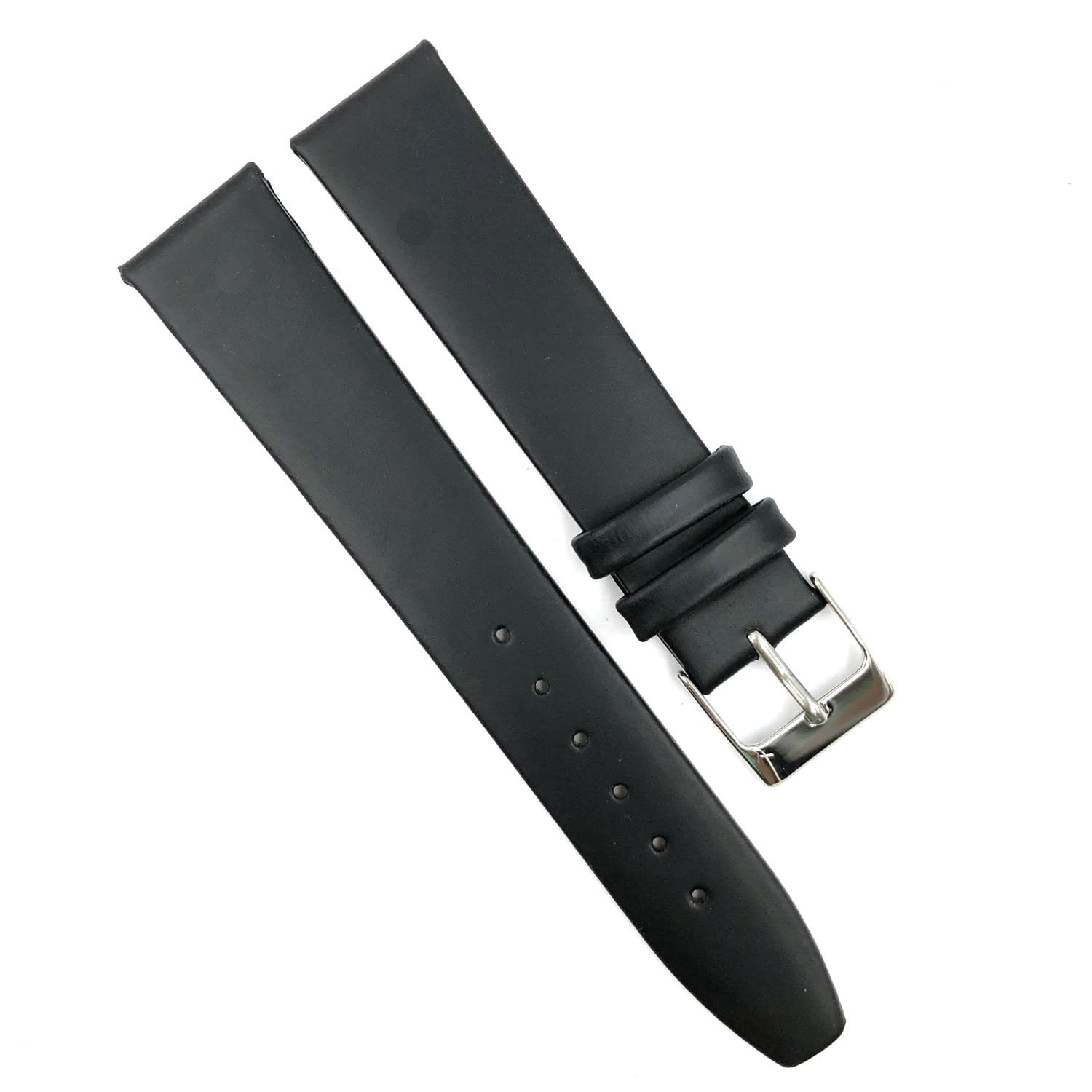 BLACK FLAT SMOOTH LEATHER MOVADO STYLE WATCH STRAP - Walmart.com