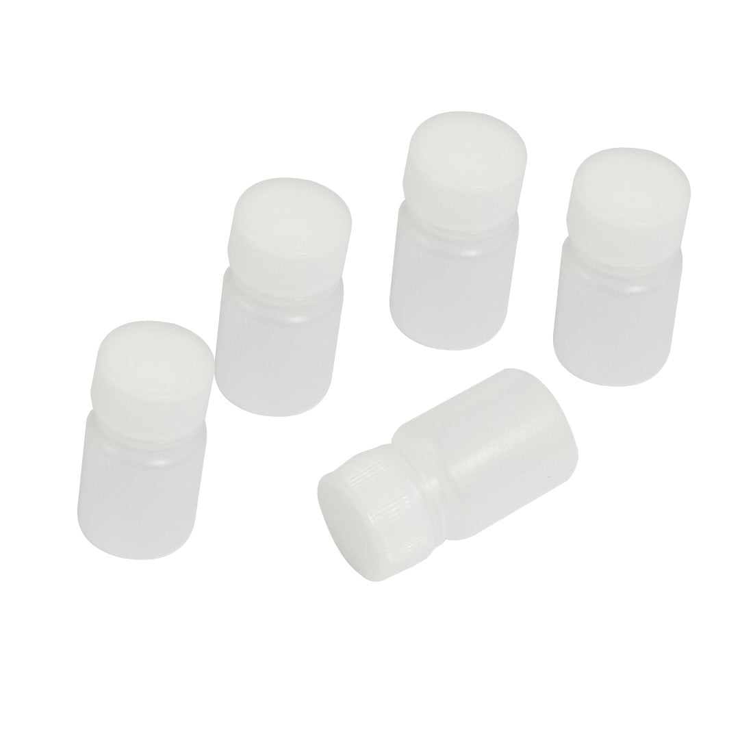 5 x Liquid Container Clear White Plastic Cylindrical Agent Bottle 10ml ...