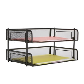 Mind Reader 2-Pack Stackable Metal Mesh File Holder Trays, Document ...
