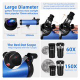 TELMU Small & Good Quality Reflector Telescope 114mm - Ideal for Home ...