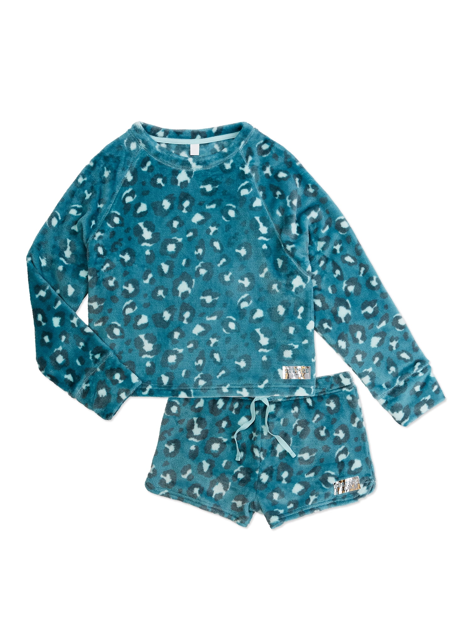 Justice Justice Girls Long Sleeve Top And Sleep Short 2 Piece Pajama