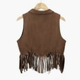 Byoo Toddler Girls Western Cow Boy Vest Tassel Solid Color Sleeveless V ...