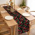 Chili Pepper Cotton Linen Table Runner Country Red Green Chili Pepper ...