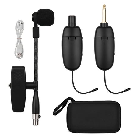 Amdohai UHF Wireless Microphone System Clip-on Condenser Mic with ...