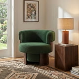 Euroco 360° Swivel Barrel Chair, Modern Curved Sculptural Swivel Accent ...