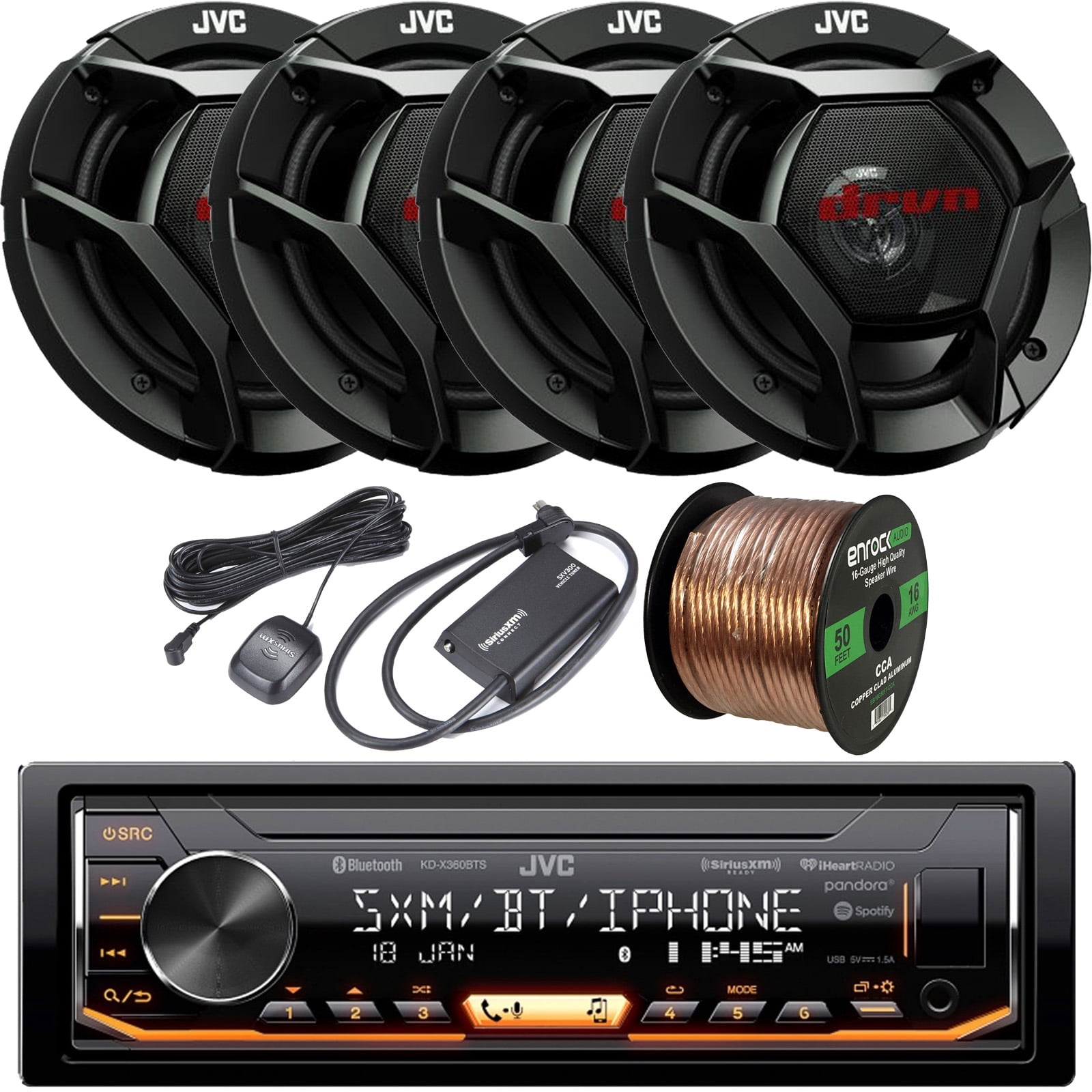 Single-DIN Bluetooth In-Dash Mechless AM/FM/Pandora/iHeartRadio/Spotify ...