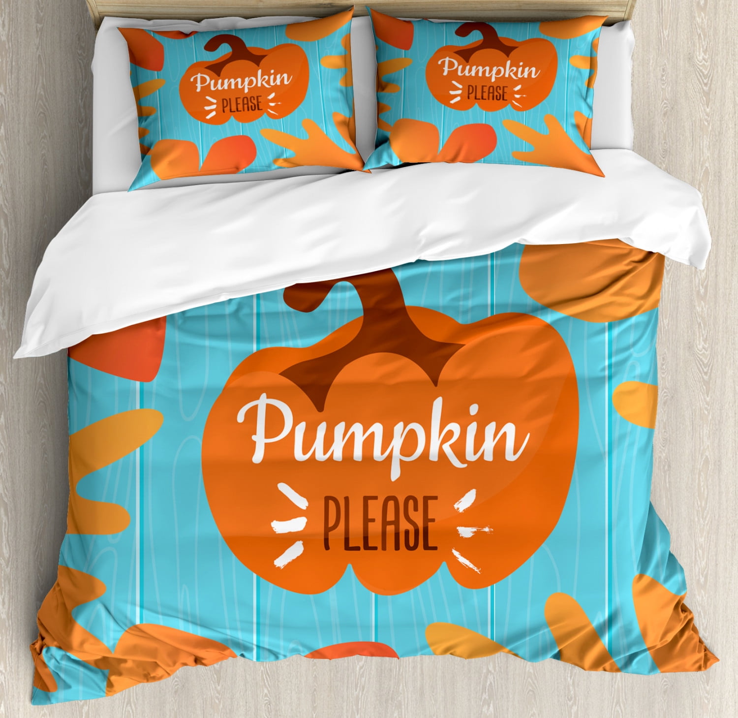 Pumpkin Spice Duvet Cover Set Queen Size, Funny Pumpkin Please ...