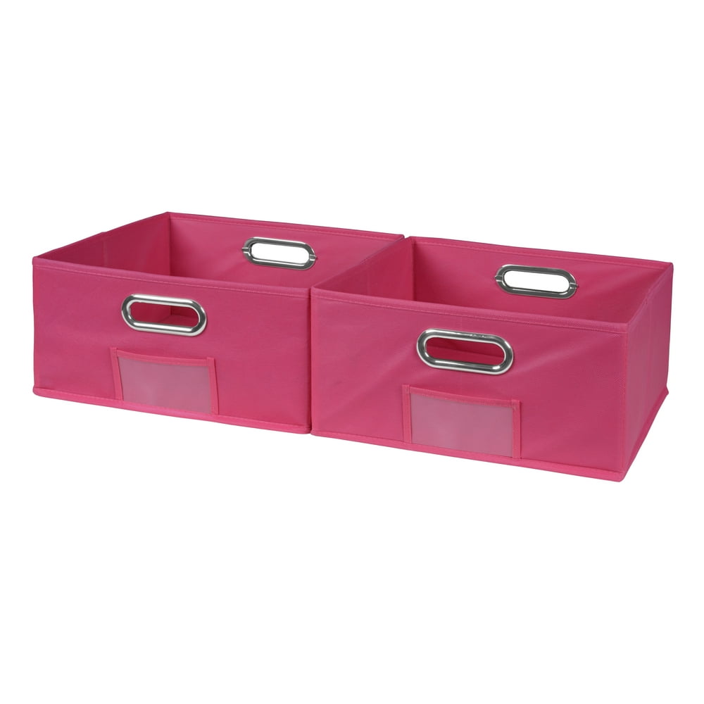 Collapsible Home Storage Set Of 2 Foldable Fabric Low Storage Bins