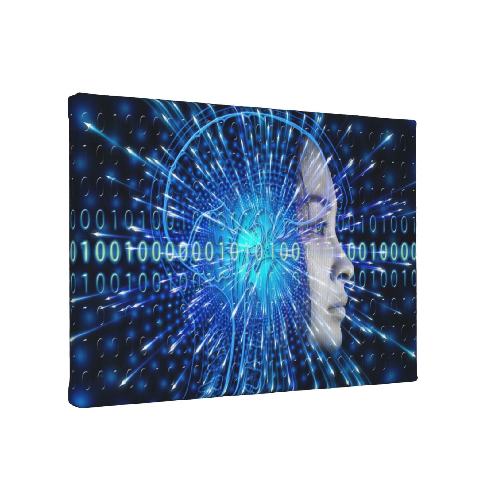 TEQUAN Binary Code Cyborg Robot Wall Art Canvas Prints, Modern Artwork ...