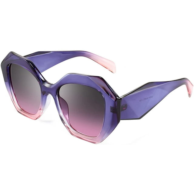 Feisedy Retro Cateye Sunglasses Women Oversized Vintage Cat Eye Shades