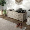 Furniture of America Scandi Wood Hidden Storage Bench in Weathered Oak ...