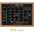 Calendar Chalkboard, 10.6" * 14.6", Magnetic Surface Rustic Brown Solid ...