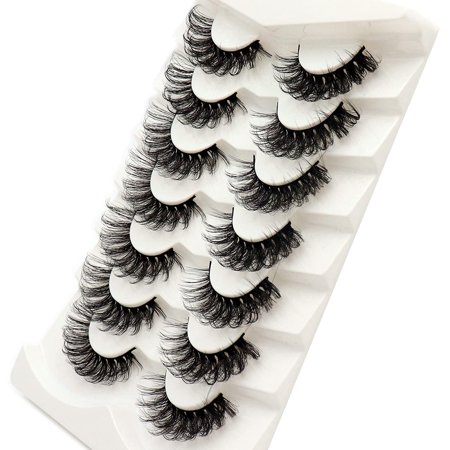 False Lashes Super Fluffy Faux Mink Eyelashes Dramatic Long and Full ...