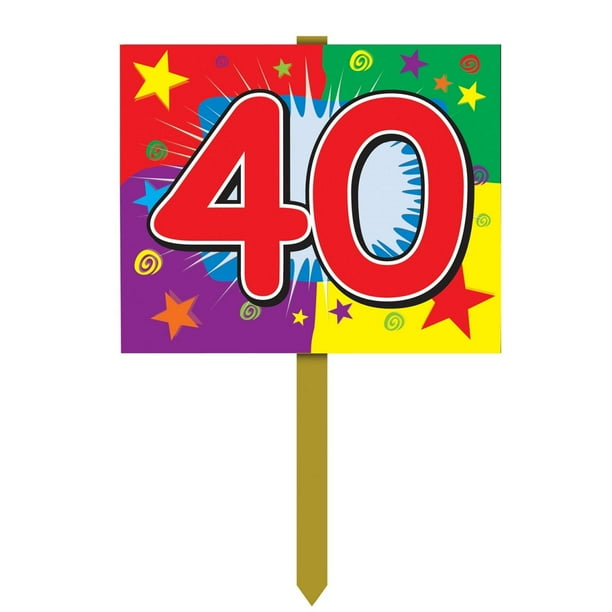 Pack of 6 Fun and Festive Colorful 40th Birthday Yard Sign Decorations ...