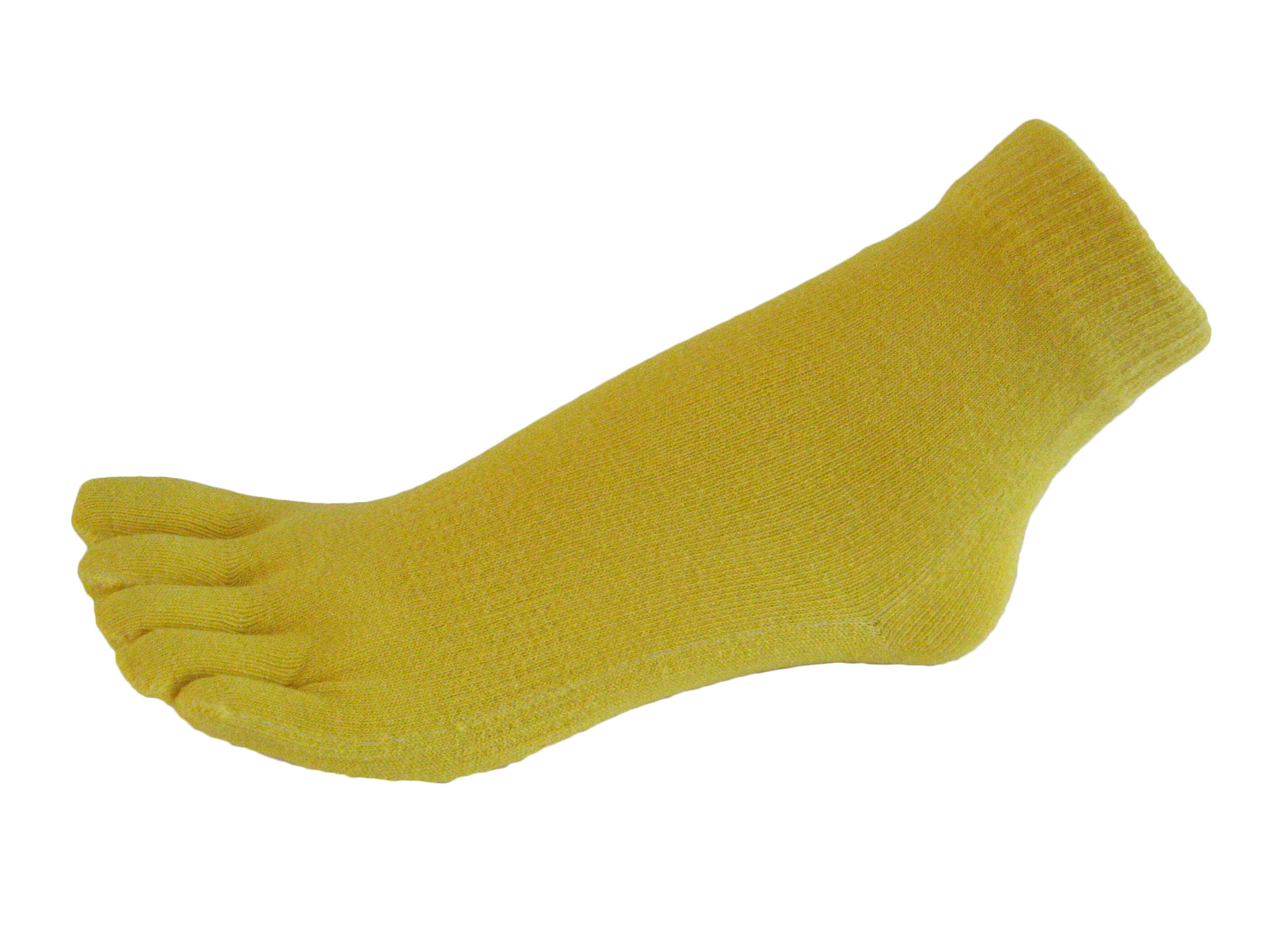 Couver 5 Finger Toes Ankle Toe Socks 1 Pair, Bright Yellow, Medium ...