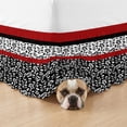 Abstract Red Bed Skirt Bed Skirts King Size 16 Inch Drop, Black Stripes ...