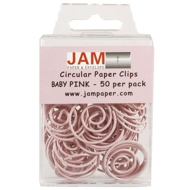 JAM Round Paper Clips, Baby Pink Paperclips, 50/Pack - Walmart.com ...