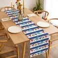 Abstract Dinosaur Cotton Linen Table Runner Red Purple Green Dinosaur ...