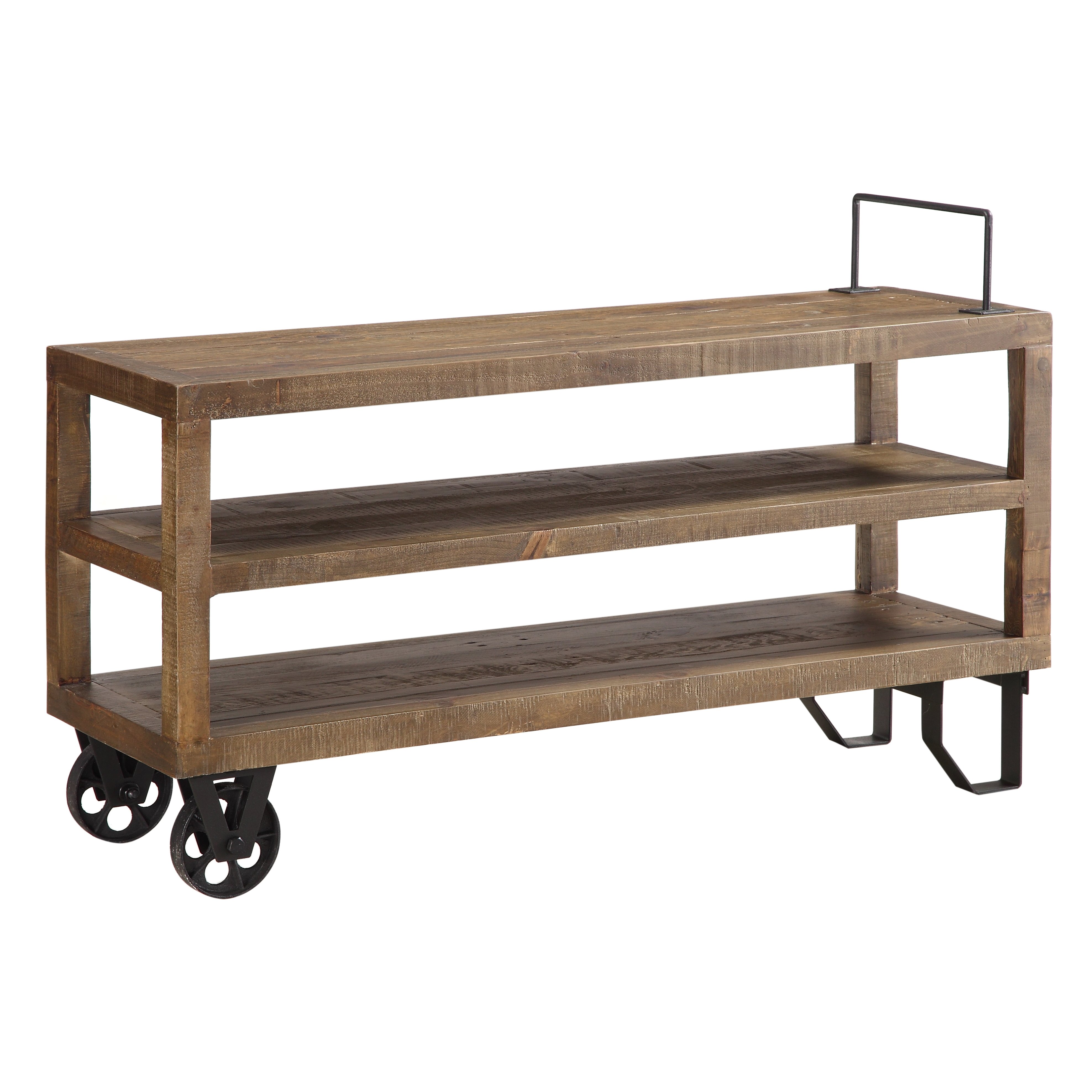 Canberra Industrial Media Console Table in Pine Rustic Brown - Walmart.com