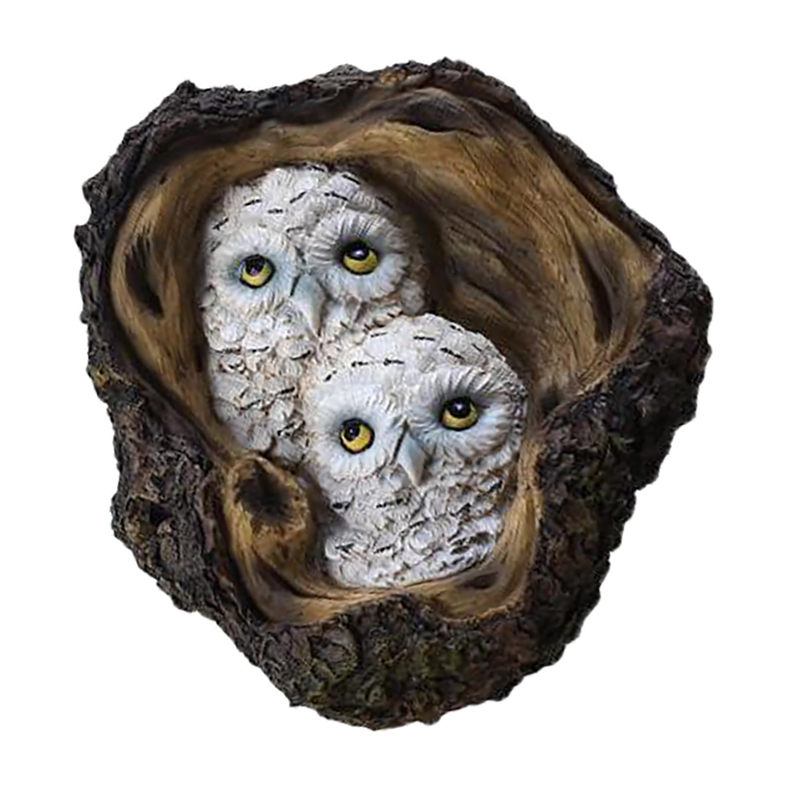Polyresin Owl Tree Hugger Decor,Yard Art Garden Peeker Statues,Outdoor ...
