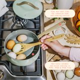 Beautiful 12pc Ceramic Non-Stick Cookware Set, Sage Green by Drew ...