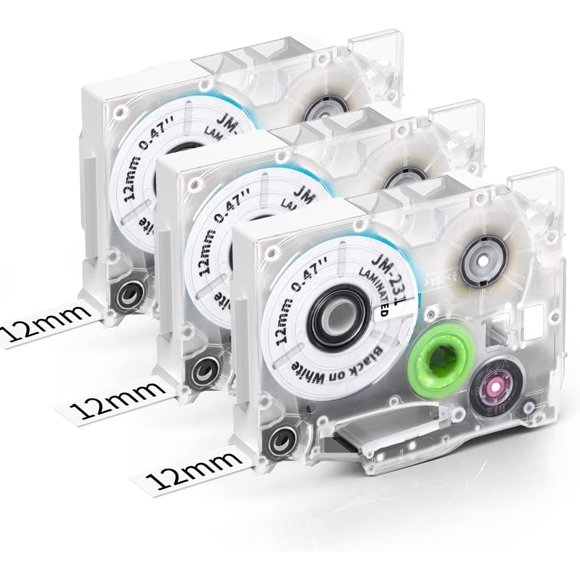 12mm 47 Laminated White Tz Tape