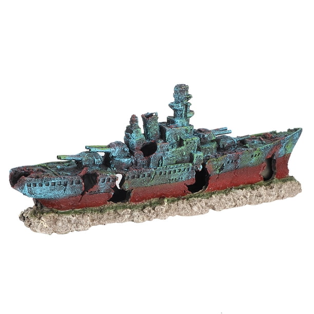 Wreck Aquarium Sunk Ship, War Ship Fish Wreck Boat Decoration, Aquarium ...