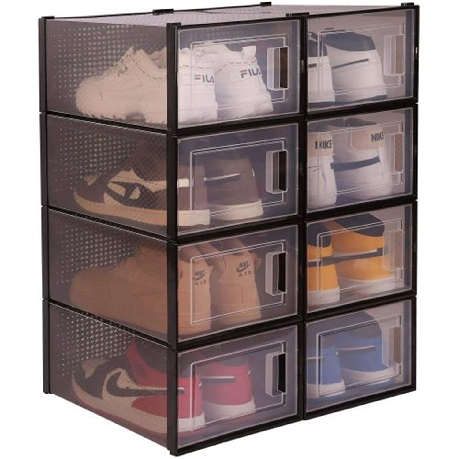 Leiln.Z Shoe Cabinet 8-Pack, Closet Shoe Cabinet, Ventilated Shoe Box ...