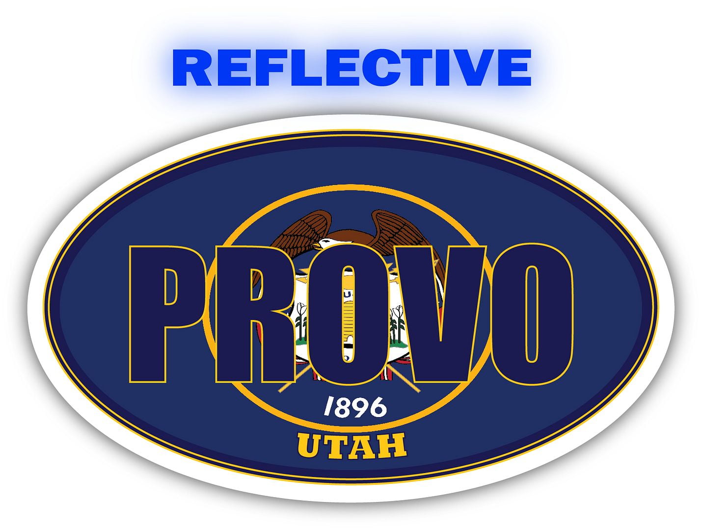 Provo City Utah State Flag | UT Flag Utah County Oval State Colors ...