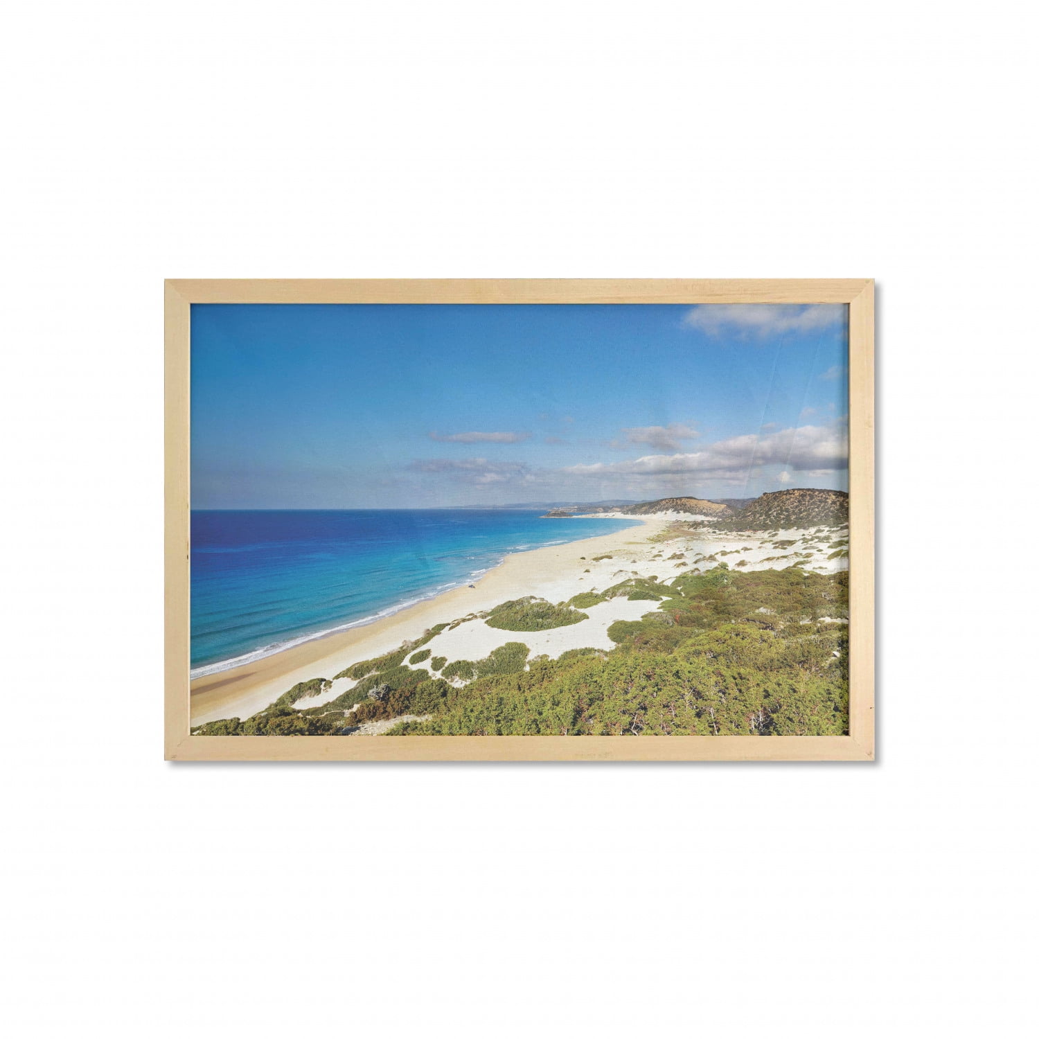 Cyprus Wall Art with Frame, Nature Theme Image with Beach of Karpas ...