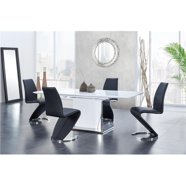 Contemporary Dark Cherry & White Dining Room Set 7pcs FOA Manhattan ...