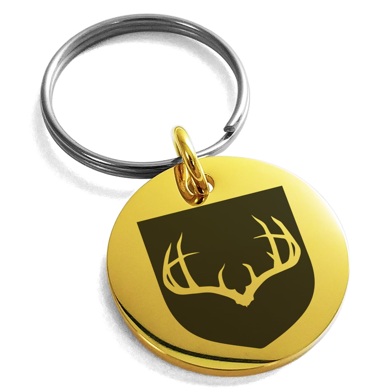 Stainless Steel Antlers Fortitude Coat of Arms Shield Engraved Small ...