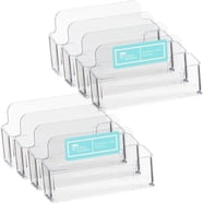 Kantek Clear Acrylic Business Card Holder, Fits 80 Business Cards, 4 ...
