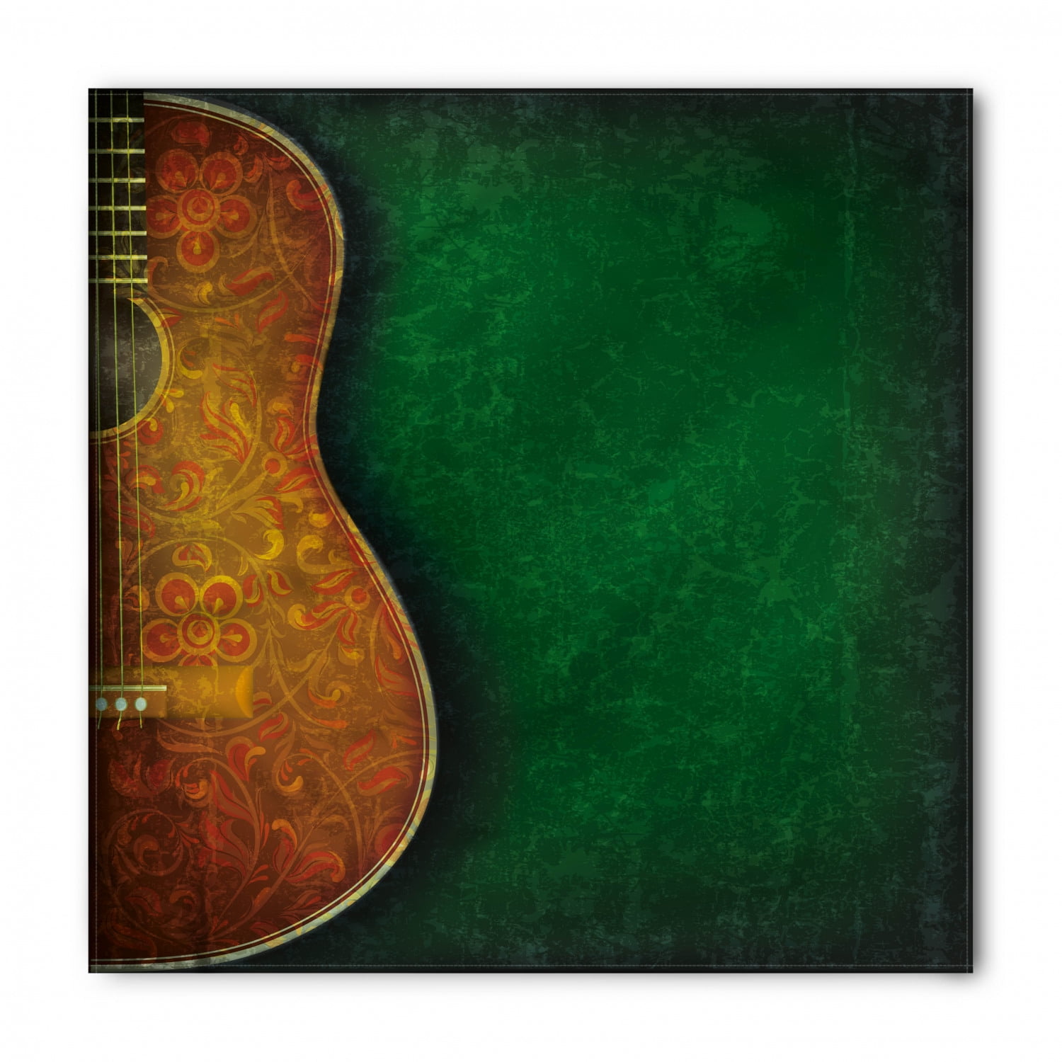 Guitar Bandana, Floral Acoustic Pattern, Unisex Head and Neck Tie, by ...