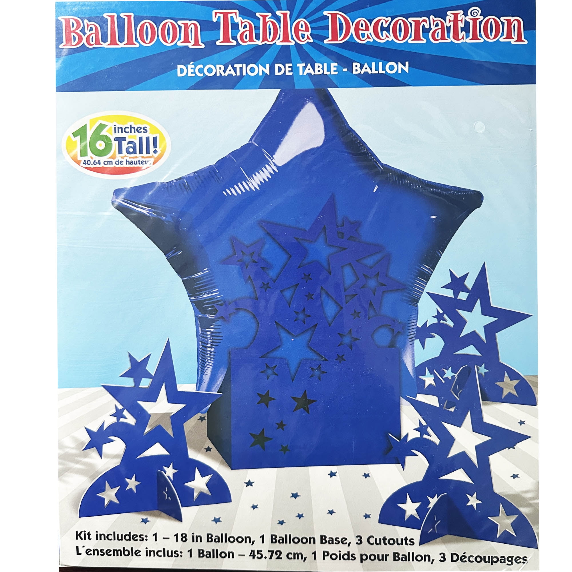 Royal Blue Star Mylar Balloon Table Decoration Kit (5pc) - Walmart.com